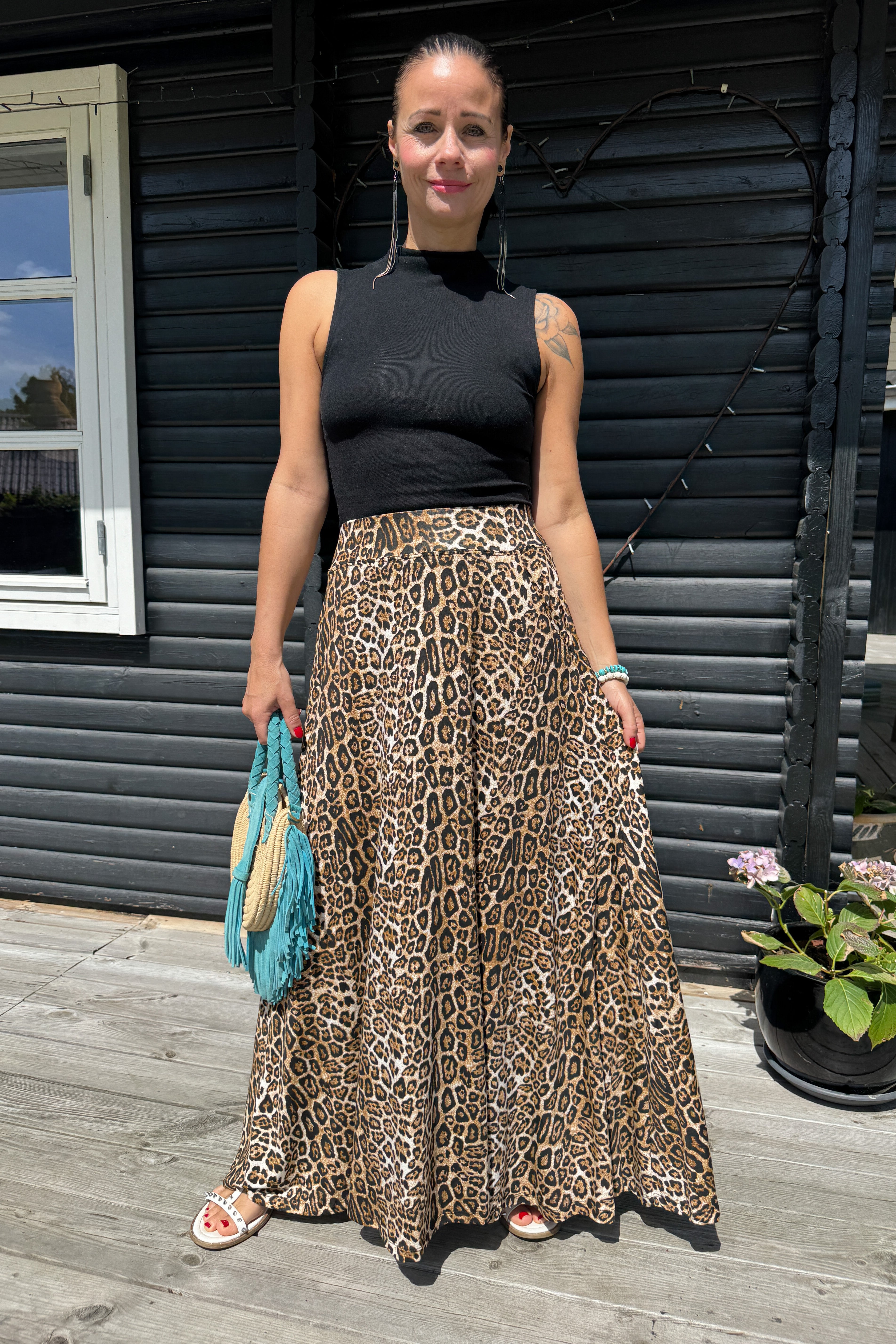 Lang nederdel - Leopard – Tie Dye Boutique